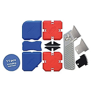 Cramer 40407US Silicone Profiling Kit7 – professional Caulking Tool Kit with Sealant Finishing Tools and Caulk Removal Tools – easy silicone caulking with guides