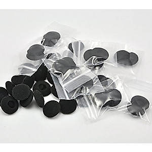 12 Pack(24pcs) 18mm Earbud Foam Earpad, Replacement Sponge Covers for Earphone (Black)