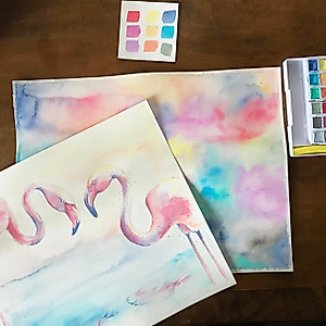 Derwent Pastel Shades Paint Set, Professional Quality Long Lasting Colors, Highly Pigmented Palette, Portable, Travel Set Includes 12 Paint Pans, Mini Waterbrush, Mixing Palettes, Sponge