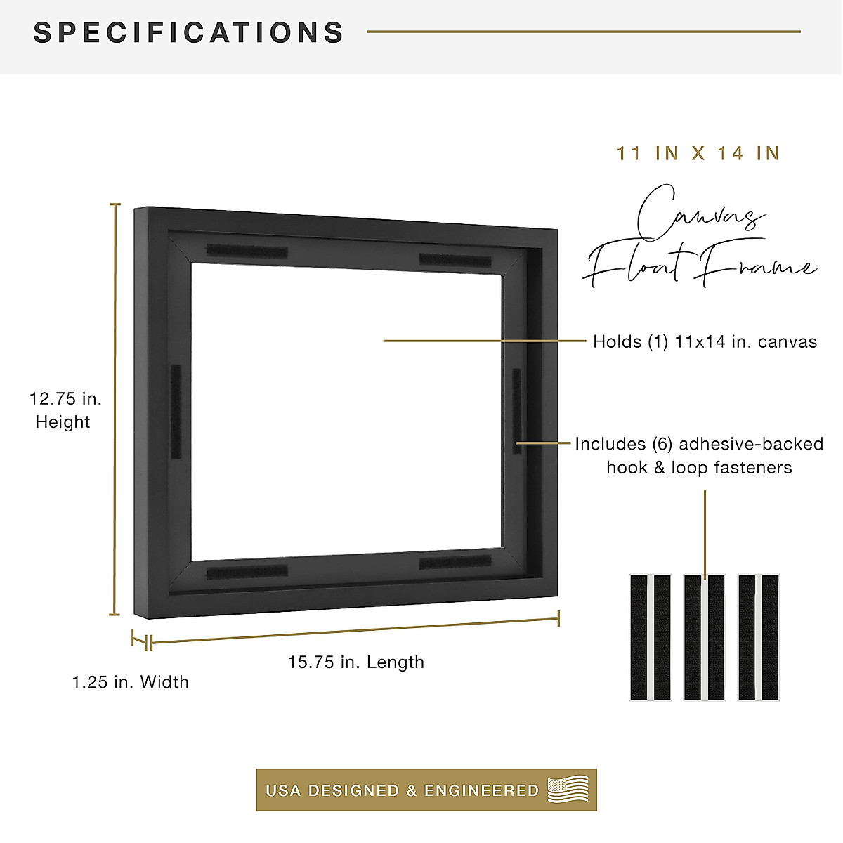 MCS 11x14 Inch Frame to Mount Finished Canvases, Black (40003)