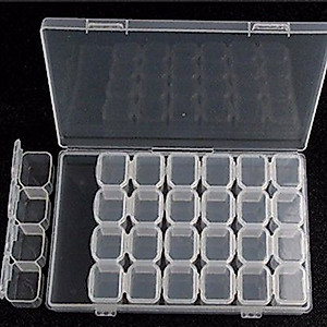 Bluelans® 28 Grids Diamond Embroidery Box, Diamond Painting Accessory Storage Box for DIY Art Craft/Jewelry/Pills/Small Parts