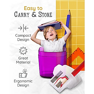 100 Pack Bulk Pencil Sharpeners - Double Hole Sharpener for Classroom Supplies, Manual Pencil Sharpener for Kids, Colored Pencil Sharpener for School Supplies. Handheld Pencil and Crayon Sharpener