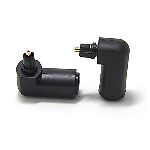 Ancable Toslink Right Angle 90 Degree Digital Optical Audio Cable Adapter Male to Female (Pack of 2)