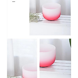 Crystal Singing Bowl, Chakra Frosted Quartz,Meditation Therapy Sound Healing Instrument Sound Bath Bowl with Carrying Bag, Mallet and O-ring (Random Tone & Color)