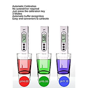 PH Tester, Digital Water Quality PH Meter Value Lock Auto Calibration 0.01pH Accuracy 3 Modes for Aquaculture for Fish Tank