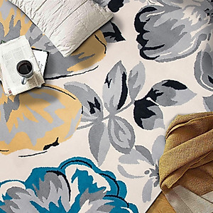 Rugshop Modern Floral Design Area Rug for Living Room,Bedroom,Home office,Kitchen Non Shedding Area Rug 3'1" x 5' Cream