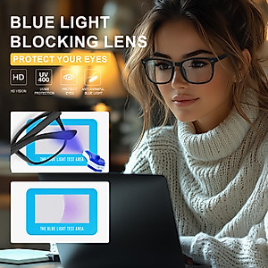 hunsquer Blue Light Glasses for Woman/Men Computer Blue Light Glasses