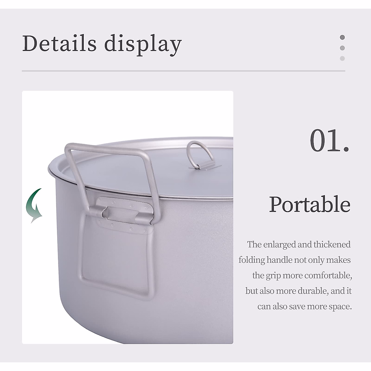 Boundless Voyage 5L Titanium Stock Pot with Lid Folding Handle Soup Pot for Outdoor Camping Hiking Picnic Home Kitchen Ultralight Cookware Ti2104C