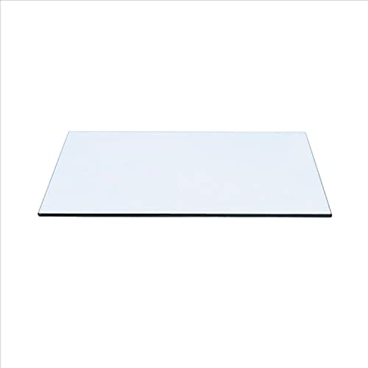 Spancraft 16" x 28" Rectangle Tempered Glass Table Top 3/8" Thick Flat Polish Edge and Touch Corners