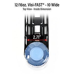 Display Technologies Visi-FAST® 12/16oz (Pack of 1) Drink Organizer, Fridge Organization, Can Dispenser, Soda Rack Can Organizer, Spring Loaded Beverage Storage, Bottled Water Organizer for Refrigerator
