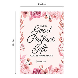 DIVERSEBEE 20 Inspirational Christian Greeting Cards of Encouragement with Envelopes and Stickers, Motivational Religious Bible Verse Scripture Note Cards Assortment (Floral) - 4x6 Inches