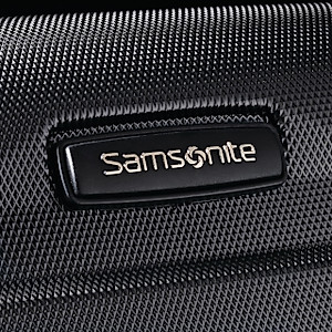 Samsonite Omni PC Hardside Expandable Luggage with Spinner Wheels, Checked-Medium 24-Inch, Black