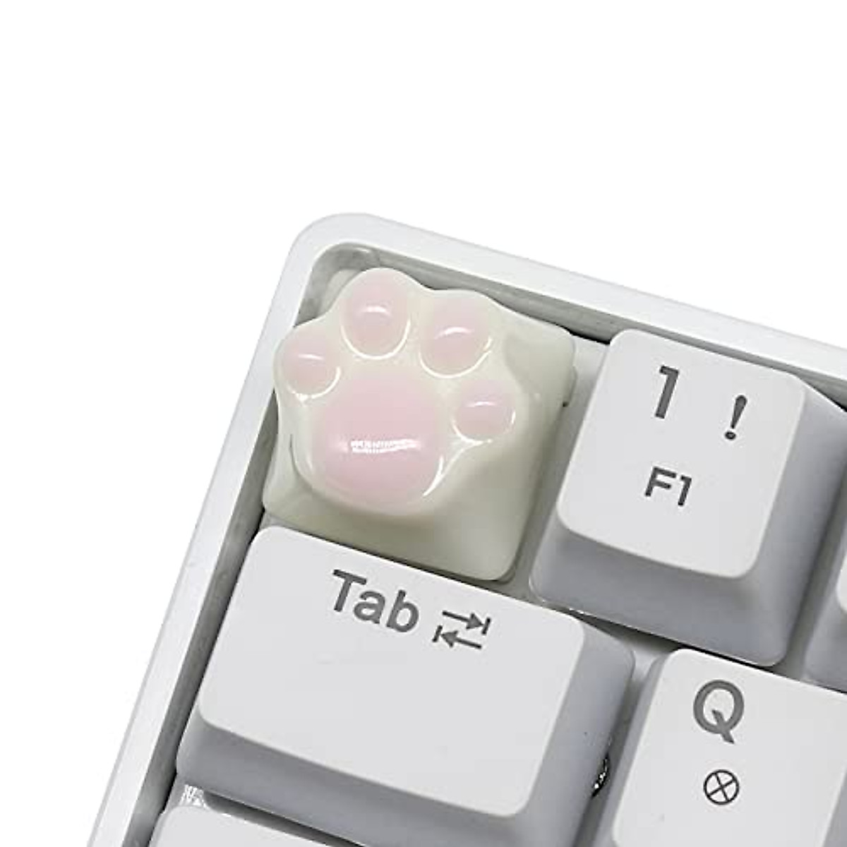 Capsmiths Cat Paw Artisan Keycap Set - MX Mechanical Gaming Keyboards (White)