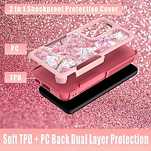 Case for Samsung Galaxy S23 Cherry Blossom Samsung S23 Phone Case and Cover for Galaxy Android S23 5G Cases Flower Sakura S23 Slim Case 6.1'' Heavy Duty Shockproof PC+Soft Silicone Covers