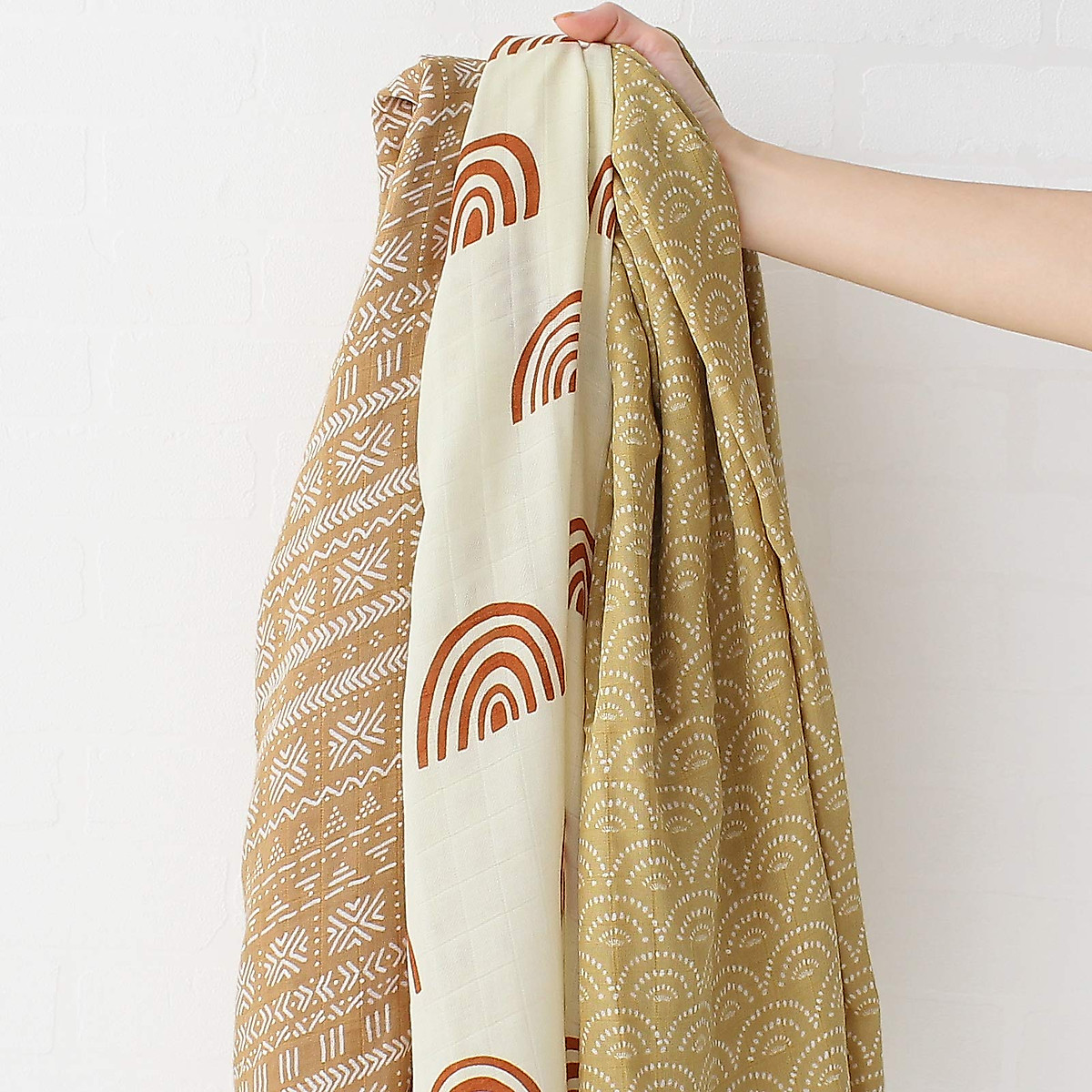 LifeTree Muslin Swaddle Blankets Newborn - 3 Pack Soft Baby Swaddle Blankets Neutral for Boys & Girls - Baby Receiving Blankets, Large 47 x 47 inches