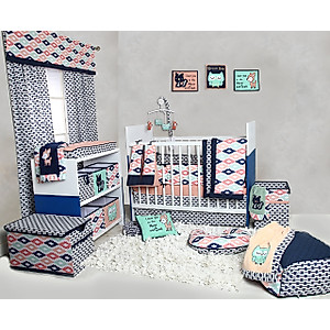 Bacati - Aztec Kilim Navy Quilted Changing Pad Cover