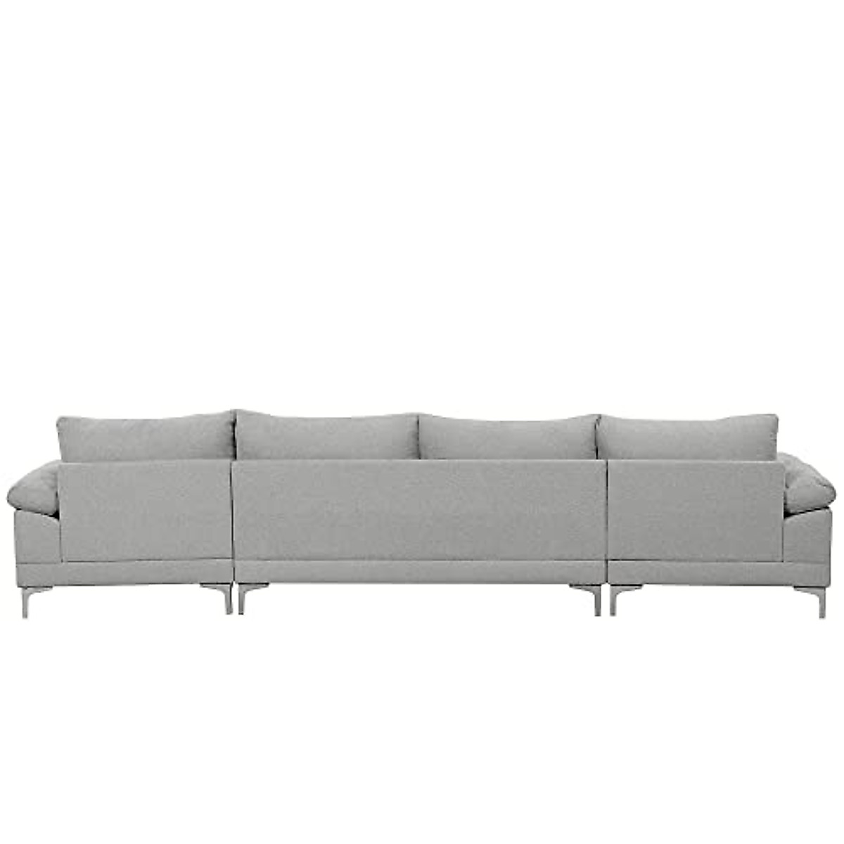 Casa Andrea Milano Modern Large Boucle U-Shape Sectional Sofa, Double Extra Wide Chaise Lounge Couch, Light Grey