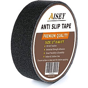Anti Slip Traction Tape Outdoor 2 in x 60 Foot, Non Slip Safety Tape for Steps, Grip Tape for Stairs, Tread Tape Use on Walkways, Stairs, Ramps and Decks