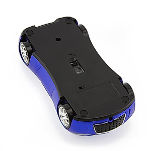 Sport Car Shape Mouse 2.4GHz Wireless Optical Gaming Mice 3 Buttons DPI 1600 Mouse for PC Laptop Computer (Blue)
