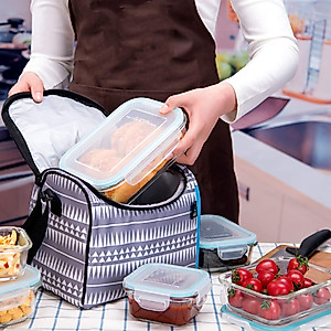 S SALIENT 18 Piece Glass Food Storage Containers with Lids, Glass Meal Prep Containers, Glass Containers for Food Storage with Lids, BPA Free & Leak Proof (9 lids & 9 Containers)