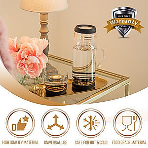 Agayah Water Carafe with Glass Cup for Nightstand and Gold Tray, Bedside Water Carafe and Glass Set. Water Carafe 32 OZ, glass cup 7 OZ (UK based)