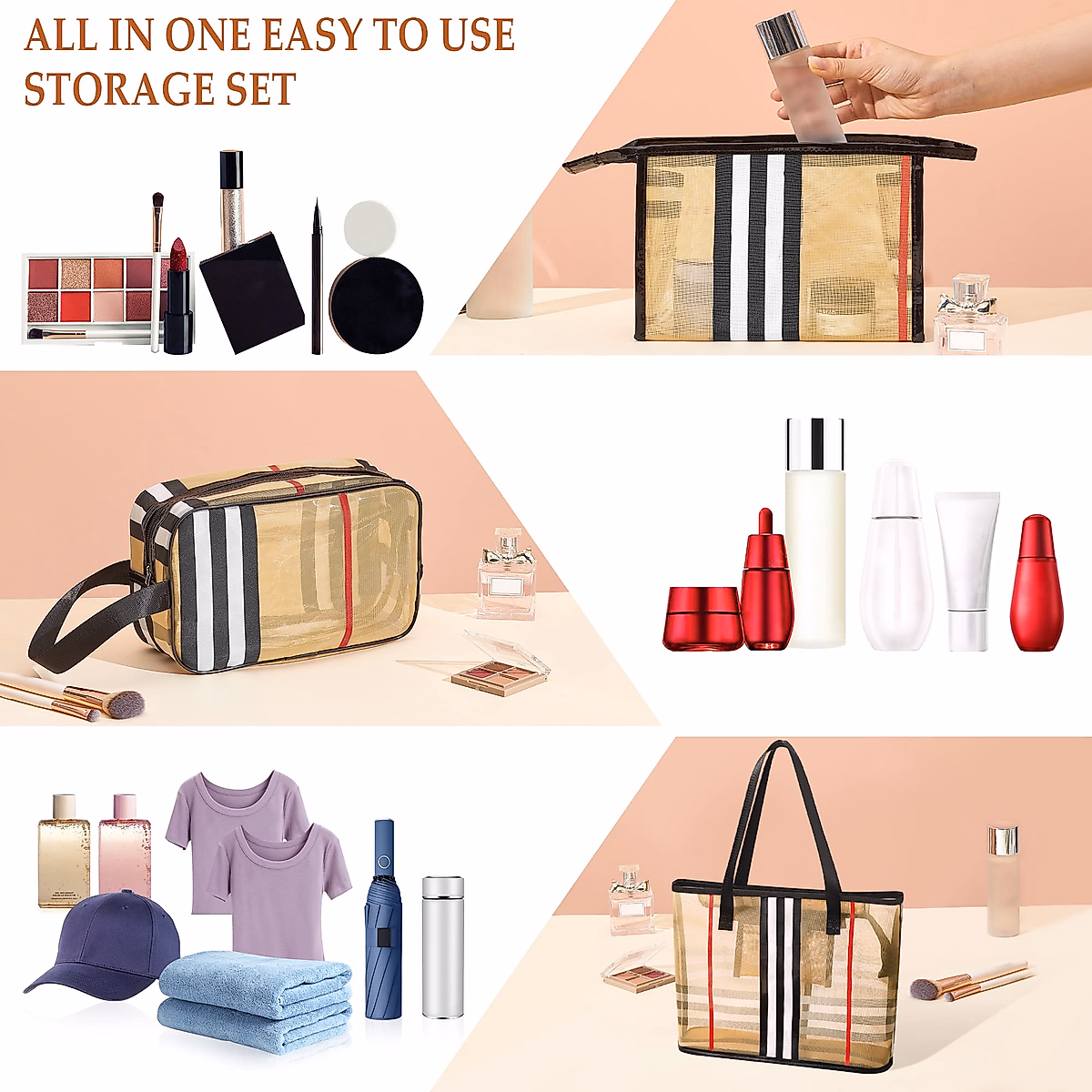 kancehinage Nail Polish Organizer Bag, Double Layer Large Nail Polish Organizers Case Portable Carrying Bag 2