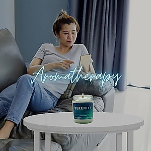 Scented Candles For Home | SERENITY CANDLE | Candles For Women | Candle Gifts | Lavender + Chamomile | STRONGLY SCENTED | Handcrafted Usa (Premium Wax, 8oz)