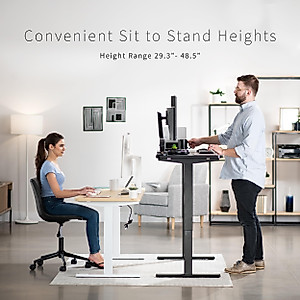 VIVO Electric Height Adjustable 60 x 24 inch Memory Stand Up Desk, Black Solid One-Piece Table Top, Black Frame, Standing Workstation with Preset Controller, DESK-KIT-1B6B