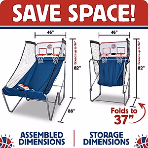 Pop-A-Shot Official Home Dual Shot Basketball Arcade Game - Blue (Blue)