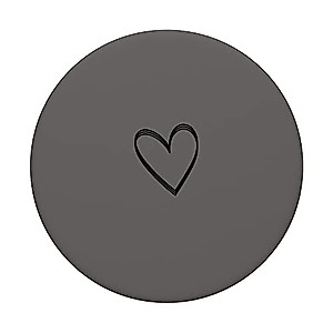 Gray Simple Minimalist Heart PopSockets Swappable PopGrip