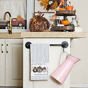 GEEORY Fall Kitchen Dish Towels Set of 2,Beige Pumpkin Maple 18x26 Inch Drying Dishcloth,Farmhouse Home Decoration GD150