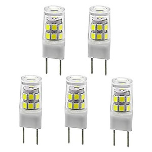 New G8 LED Light Bulb, G8 GY8.6 Bi-pin Base, 3W 120V 20W 35W Halogen Replacement Bulb for Under Counter Kitchen Lighting, Under-Cabinet Light, Puck Light （5-Pack） (White Color)