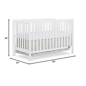 Dream On Me Ridgefield 5-in-1 Convertible Crib in White, Greenguard Gold Certified