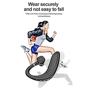 MOHALIKO Wireless Earbuds, Earbuds, Bluetooth 5.0 Headphones, Bluetooth V5 Wireless Hands-Free Unilateral Hanging Ear Headset with Microphone for Work, Home Office Black