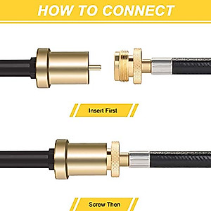 WADEO 8 Feet Propane Adapter Hose with QCC1/Type1 Tank Connects 1 lb Portable Appliance to 1-20lb Propane Tank for Weber Q Grill, Coleman Grill, Camp Stove and More
