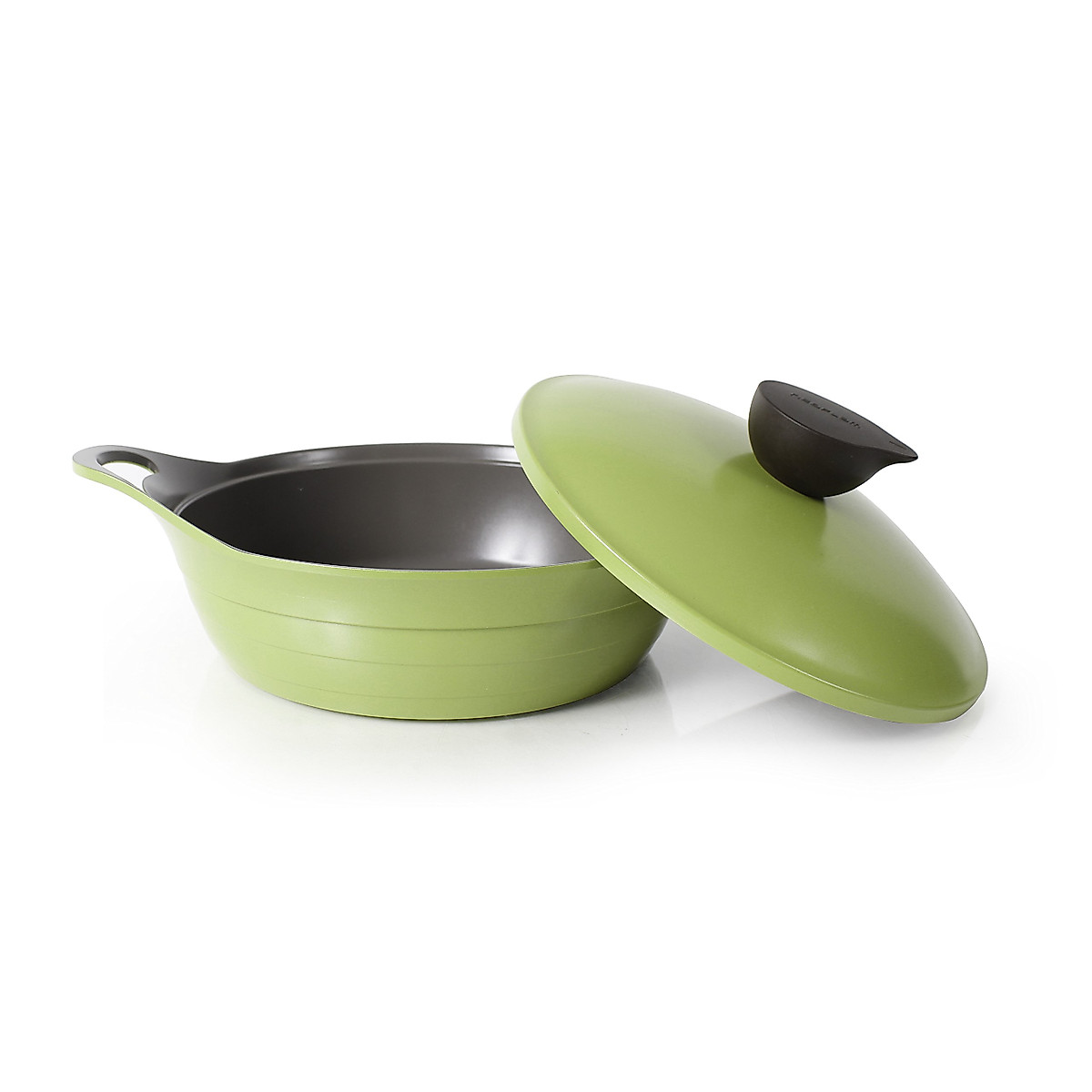 Neoflam Eela low stockpot olive green, 2.5 qt