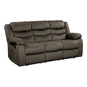 Lexicon Mabel Wall-Hugger Manual Double Reclining Sofa, Brown