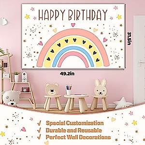 263Pcs Boho Rainbow Birthday Decorations, Boho Rainbow Birthday Party Supplies, Bohemian Birthday Party Decorations, Include Banner, Cake & Cupcake Topper, Backdrop, Tablewares, Balloon and Stickers