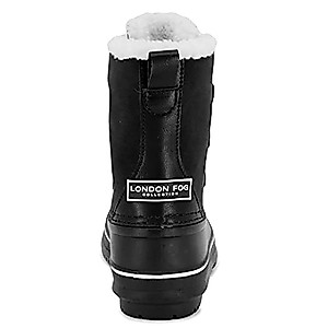 LONDON FOG Unisex Moorgate Cold Weather Warm Lined Snow Boot black ivory 3