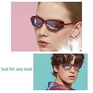 Yourga Moisture Chamber Glasses for Dry Eyes, Blue Light Blocking, Moisture Chamber Goggles with Stainless Steel Frame, Anti-Pollen, Aviod Allergens, Indoor or Outdoor for Men/Women(Red)