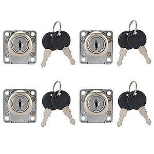 QANYEGN 4 Sets Drawer Lock Cabinet Locks with Keys, Zinc Alloy Drawer and Cabinet Lock, Home Desk Lock for Desks, Cabinets, Drawer Cabinets, Letter Box