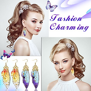 Fumete Butterfly Wing Drop Earrings, 10 Pairs, Alloy, Gold Foil, Lightweight, Summer Collection, Wedding, Formal, Special Occasions