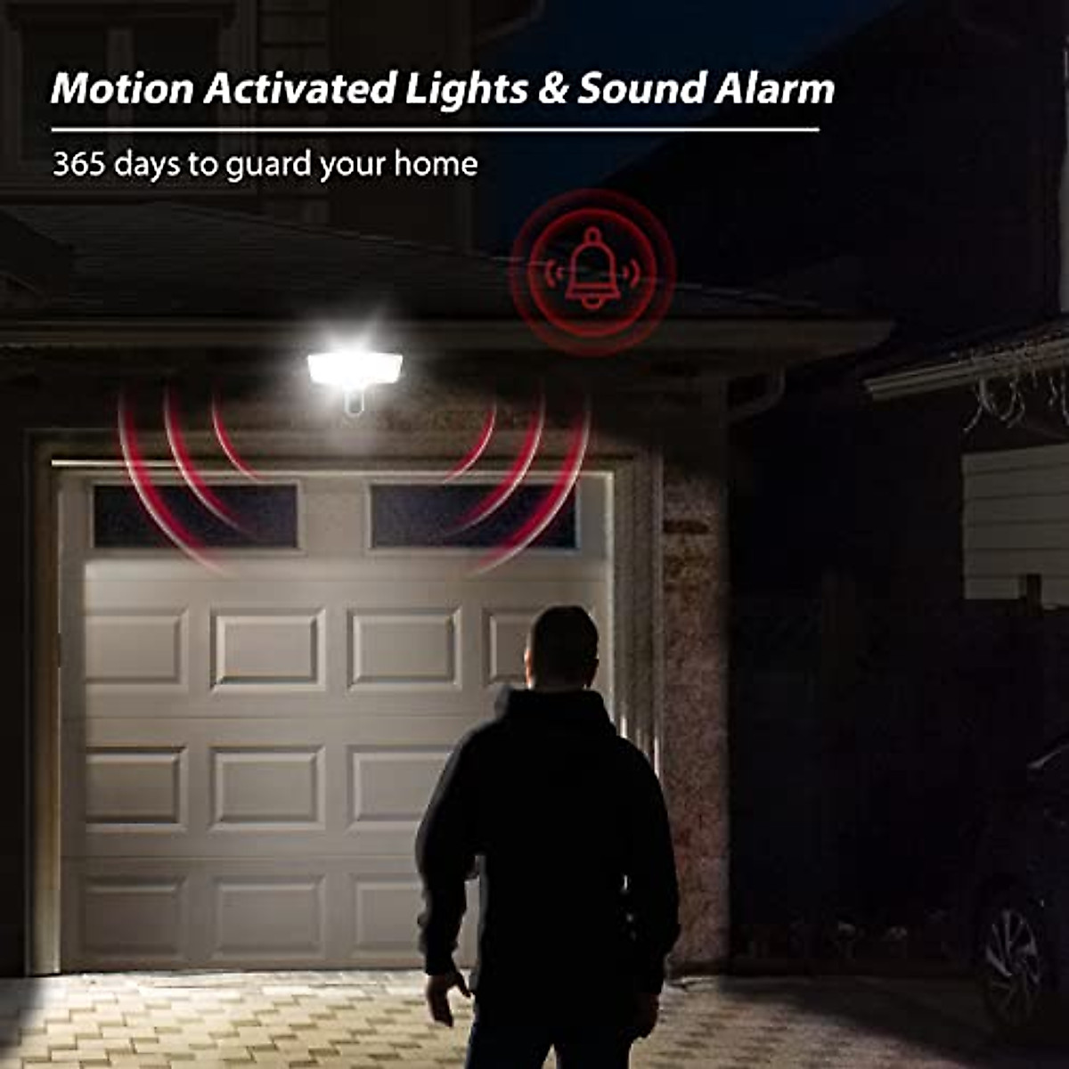 NGTeco Outdoor Security Floodlight Camera 4400LM, 1080P HD Color Night Vision 2.4G/5G WiFi Flood Light Camera with Siren, PIR Motion Detection, IP65 Waterproof,Hardwired C7100