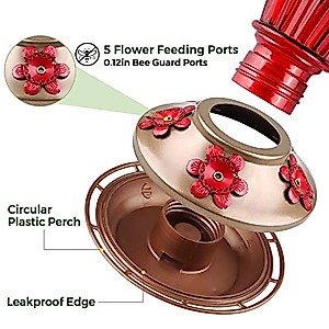 BOLITE Hummingbird Feeder, 18017R Hummingbird Feeders for Outdoors Hanging, Diamond Shape Bottle for Outside, 20 Ounces, Red, Xmas Gifts for Bird Lovers