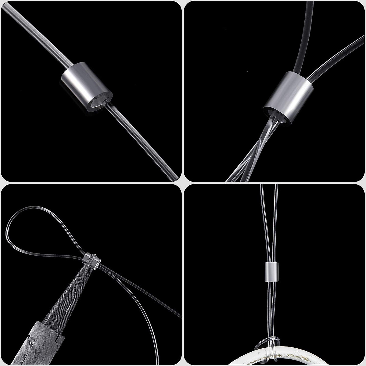 Strong Clear Nylon Fish Wire for Hanging Christmas Decor and 50 Loop Sleeve (218 Yd.)