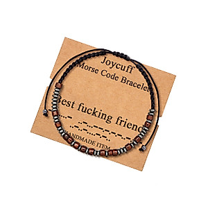 JoycuFF Friend Gifts Morse Code Bracelets for Women Men Jewelry for Birthday Graduation Friendship Gift Inspirational Motivational Unique Wrap Bracelet