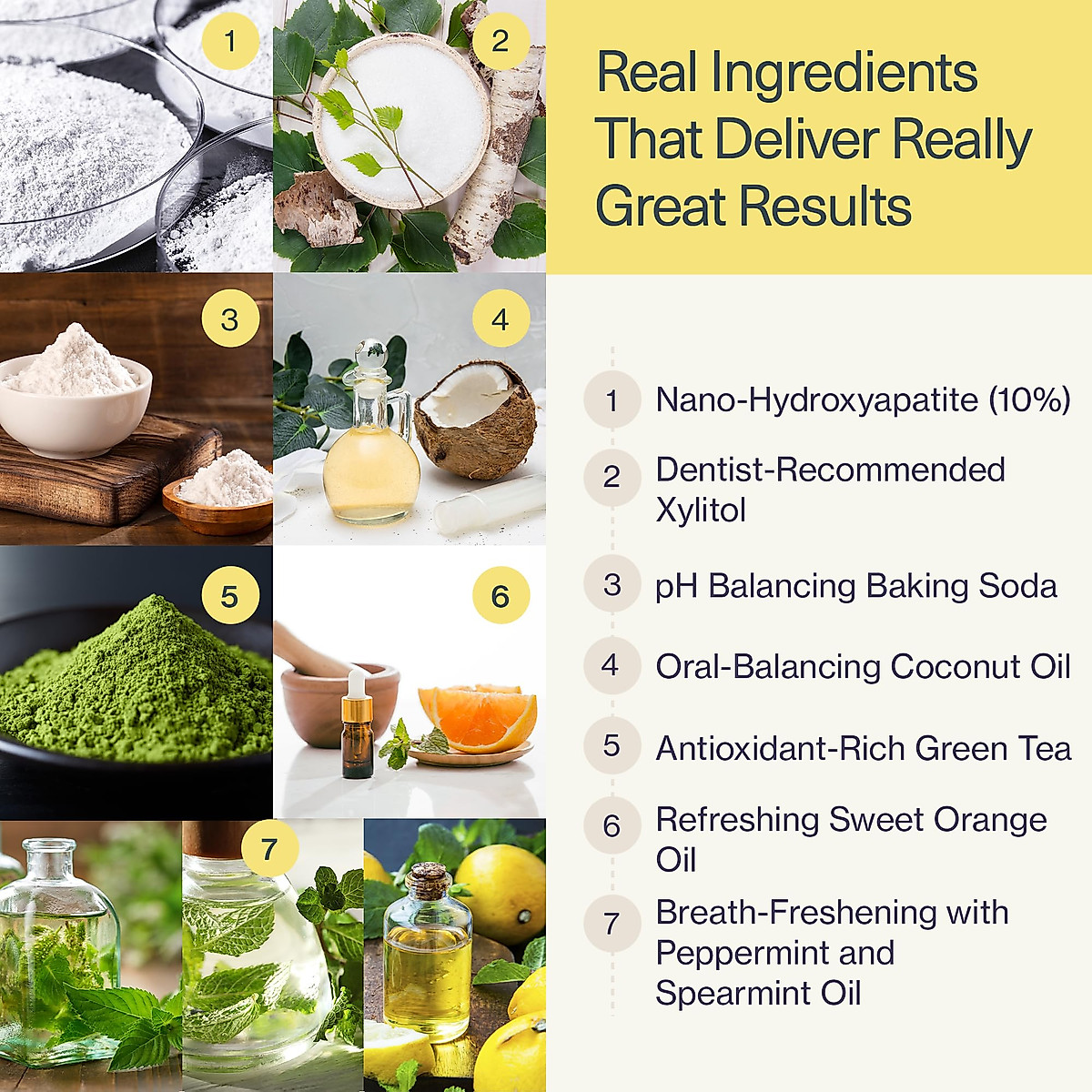 ELIMS Nano Hydroxyapatite Fluoride Free Toothpaste - Xylitol Remineralizing Toothpaste for Whitening Sensitive Teeth - SLS Free Orange Pineapple Mint Flavored Toothpaste for Adults & Kids 4oz