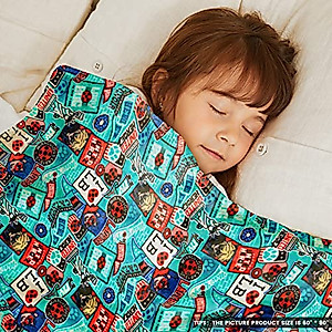 ZonLi Kids Blanket Flannel Fleece Throw Blanket Twin Size 60" x 80" Cat Noir Miraculous Ladybug Bluey Blankets for Boys Soft Fuzzy Plush Blanket Cozy for Travel Bed Saint Patrick Spring