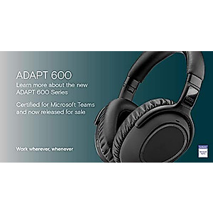 EPOS | SENNHEISER Adapt 660 (1000200) - Dual-Sided, Dual-Connectivity, Wireless, Bluetooth, Adaptive ANC Over-Ear Headset | for Desk/Cell Phone & Softphone | Teams Certified (Black)