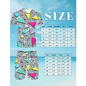 Arssm Men's 2 Pieces 80s 90s Outfit Vintage Shirts and Shorts Set Beach Suit Quick Dry Tracksuits for Retro Summer Party(Green-L)